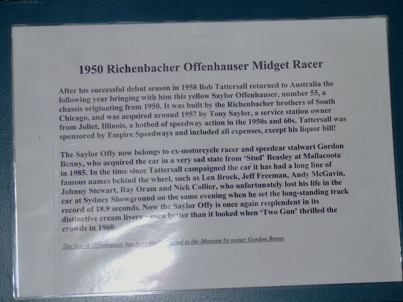 Photo: Offenhauser Midget Racer 1950 001 | National Motor Racing Museum ...