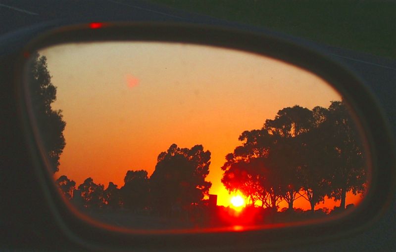 Photo: Sunset in rear view mirror | Road Warrior pics album | ooO(PETER ...