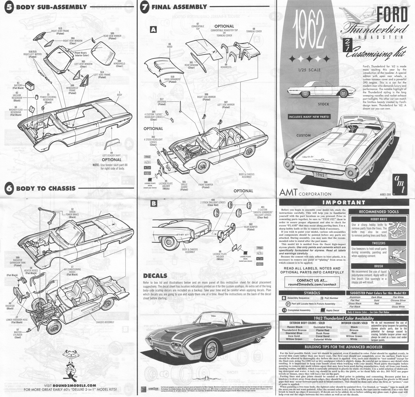 Photo: 62 FORD Thunderbird AMT Instruction sheet side 1 | AMT '62 Ford ...