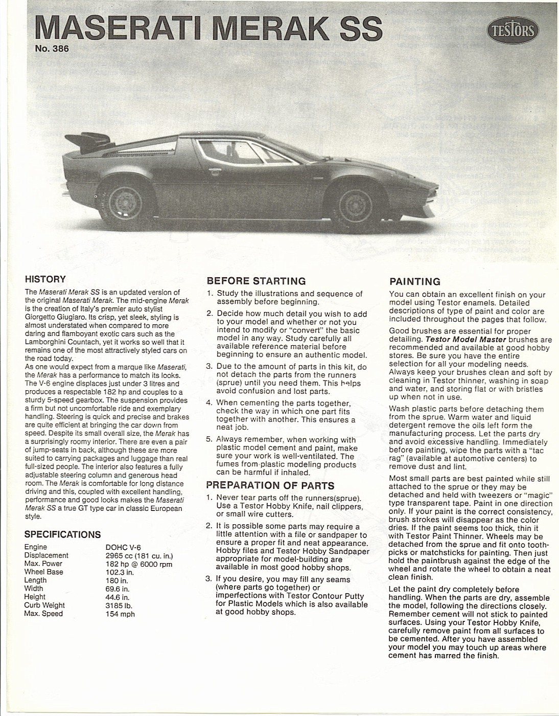 Photo: maser1 | TESTORS Maserati Merak SS #386 album | DRASTIC PLASTICS ...