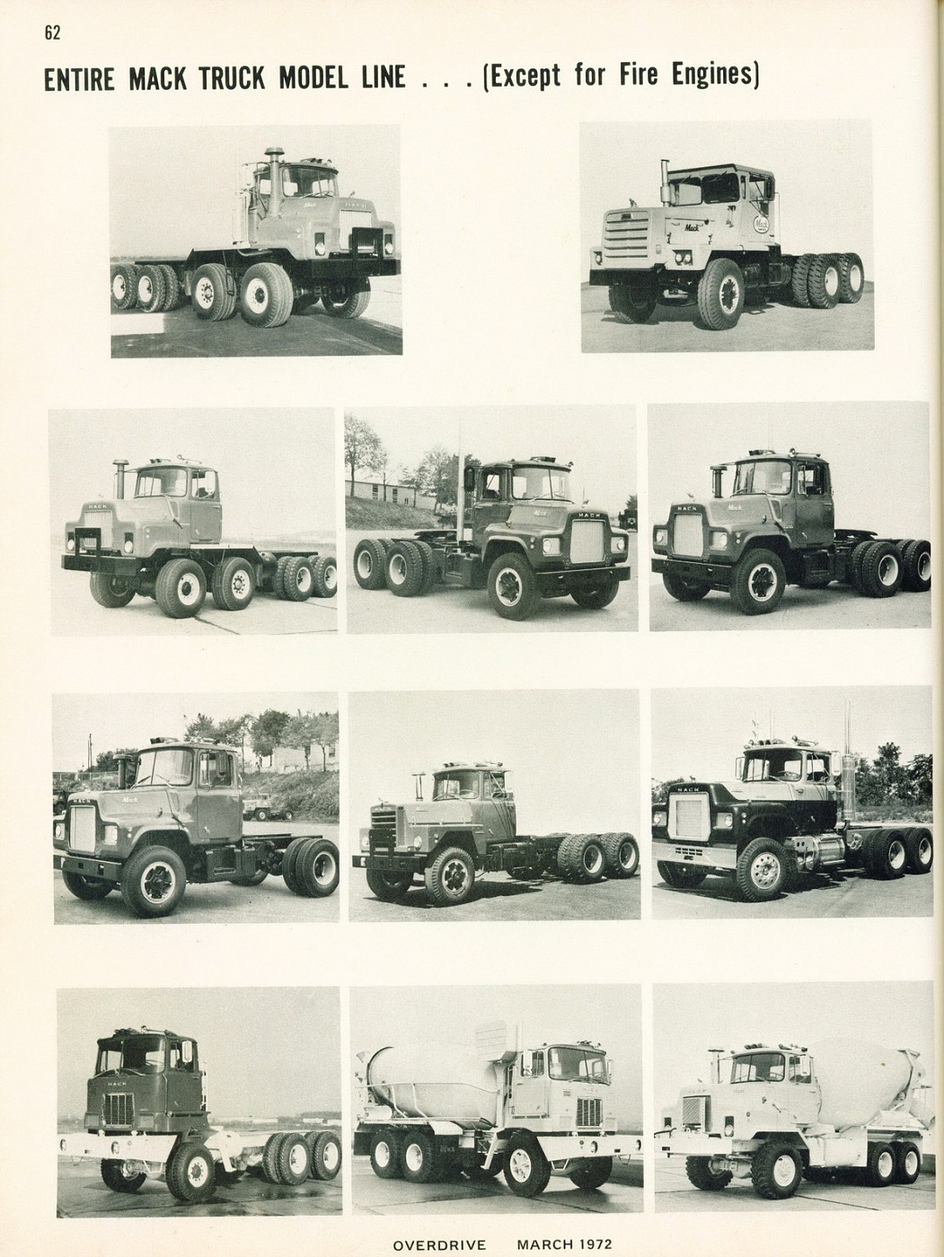 Photo: March 1972 Entire Mack Model Truck Line 1 | 03 Overdrive ...