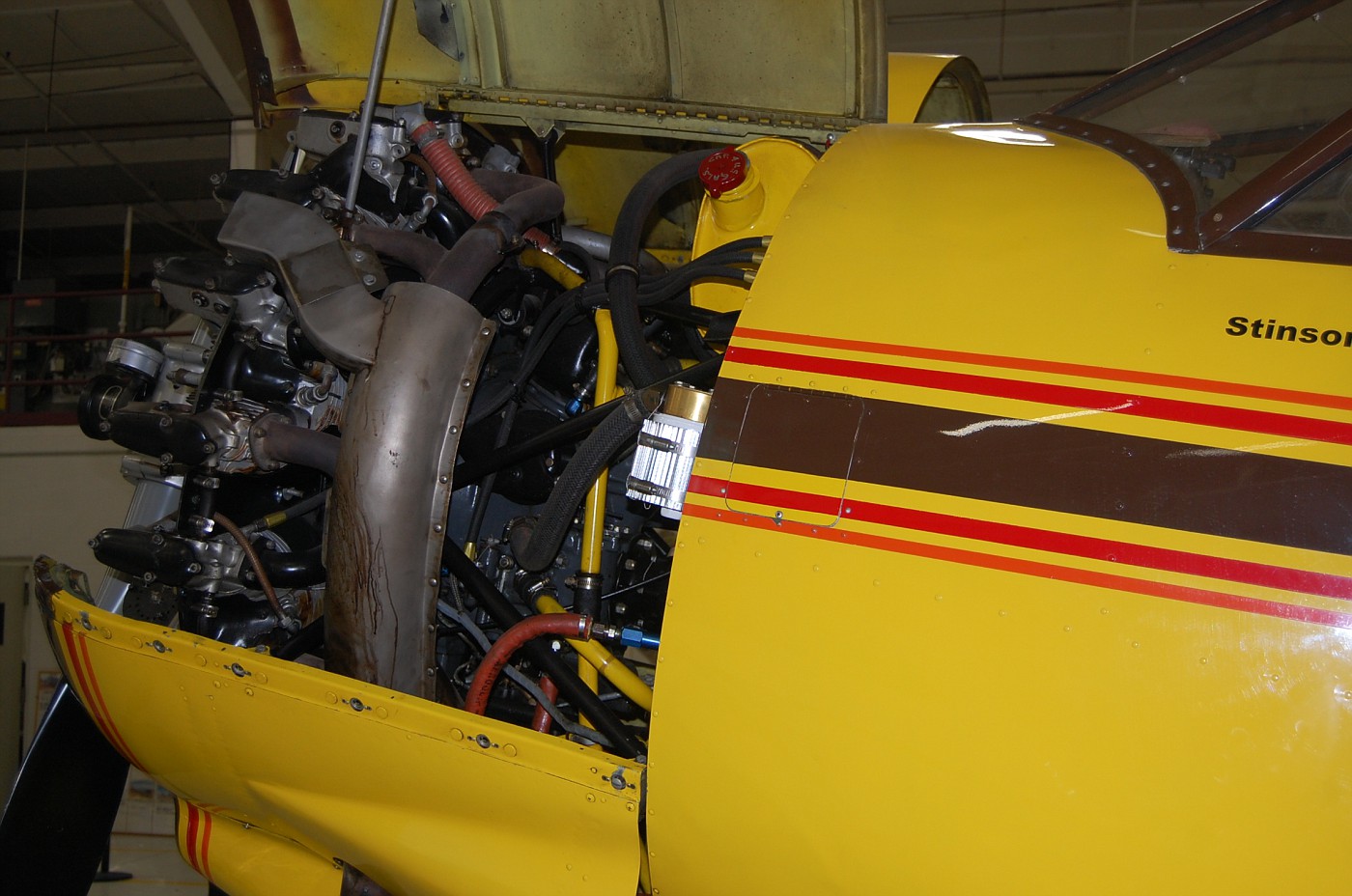 Photo: Stinson V-77 with the engine exposed. | Museum Walk Around ...