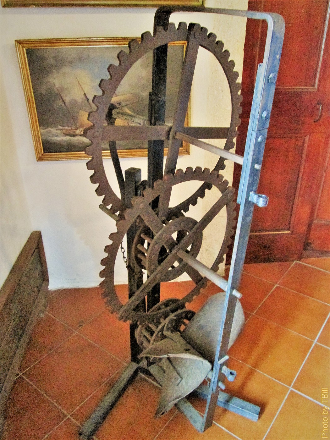 Photo: In the museum, this curious hand cranked boat propeller! Clamp ...
