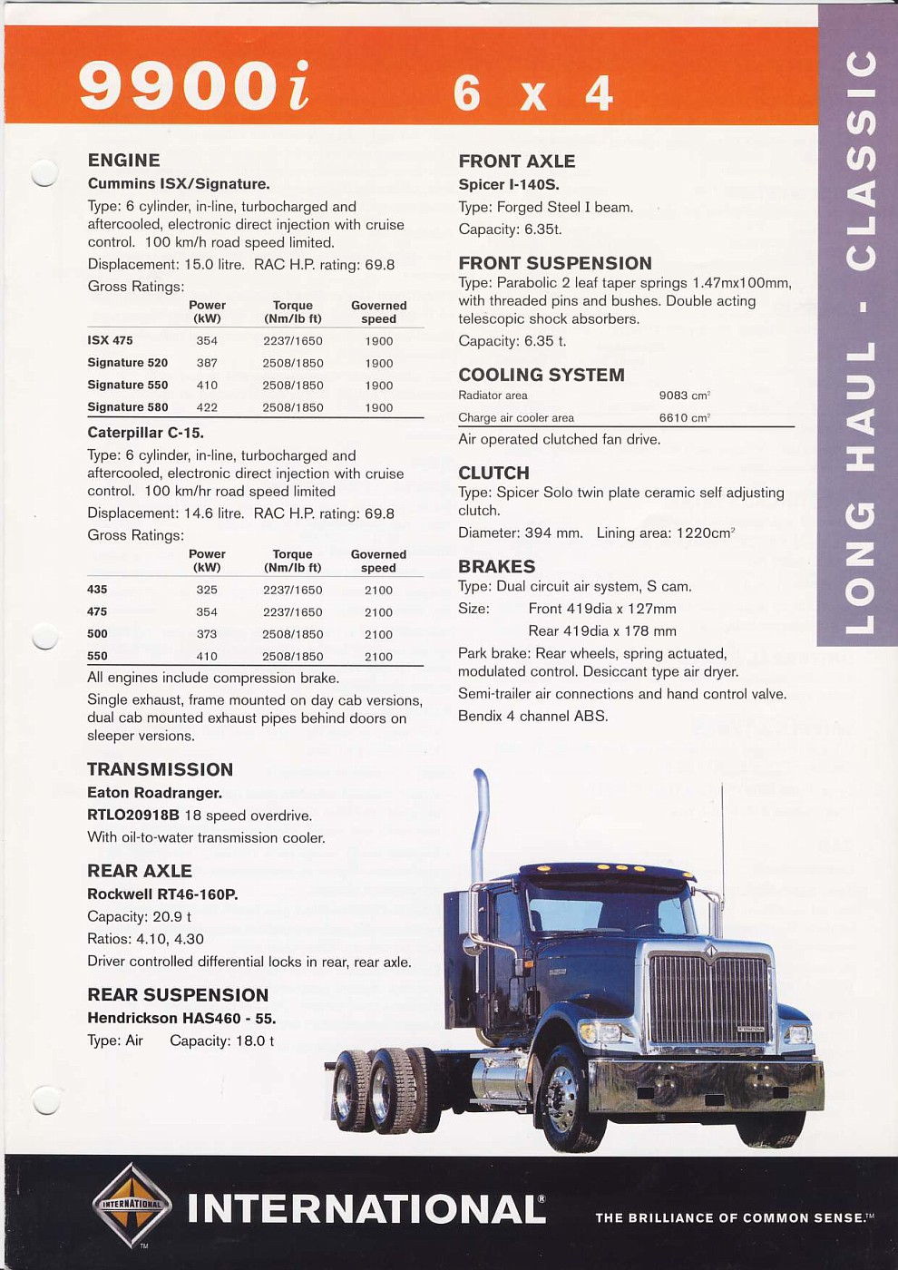 Photo: IH9900iSpecsheetAustralia2001-01 | International 9900i 6x4 ...