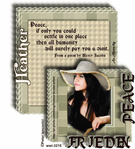 Photo: Heather Fried PeteL Alyssia | Frieden - Peace ©Peter Lancovici ...