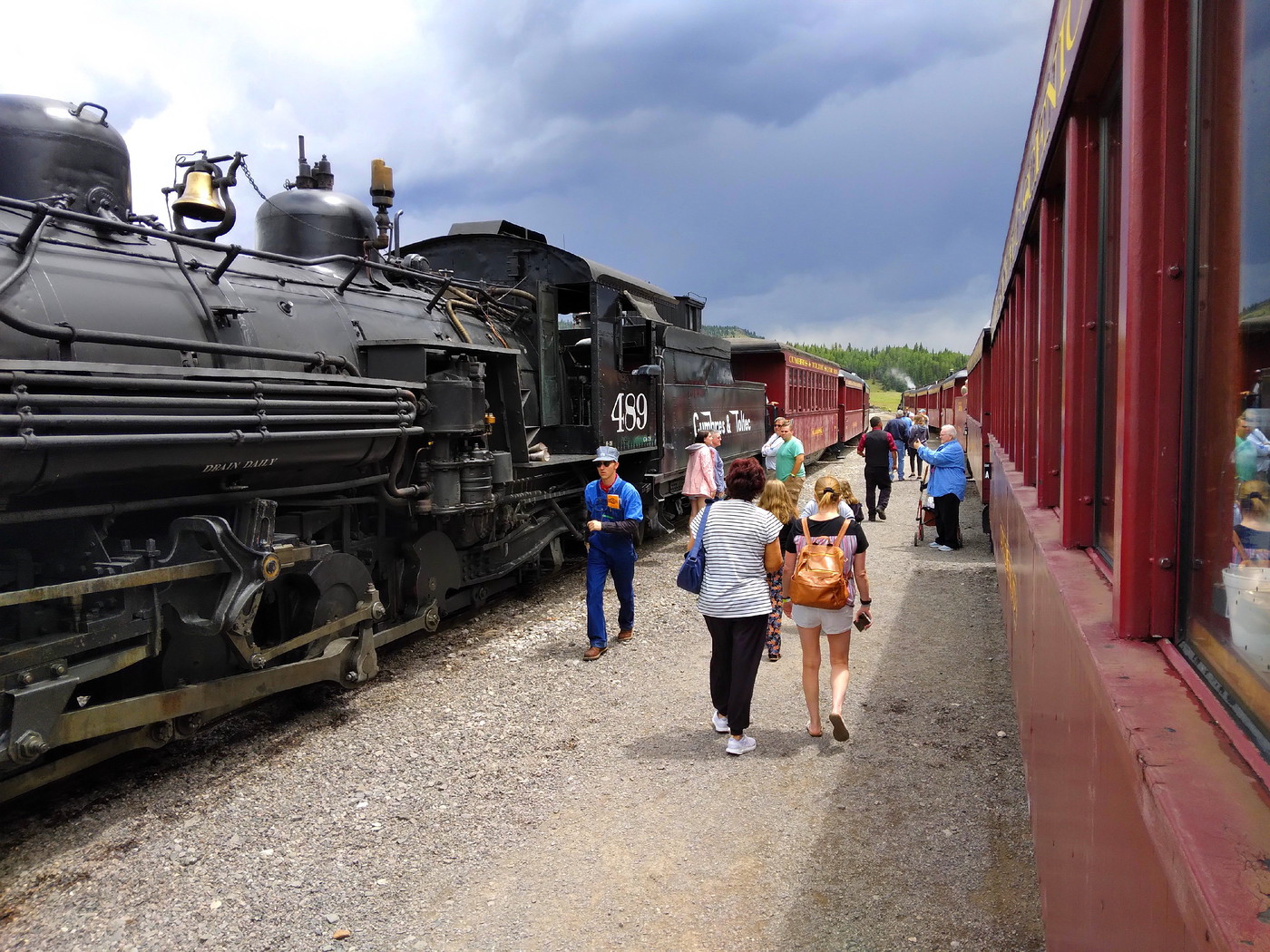 Cumbres and Toltec Railroad Steam Engine During a Lunch Break at Osier ...