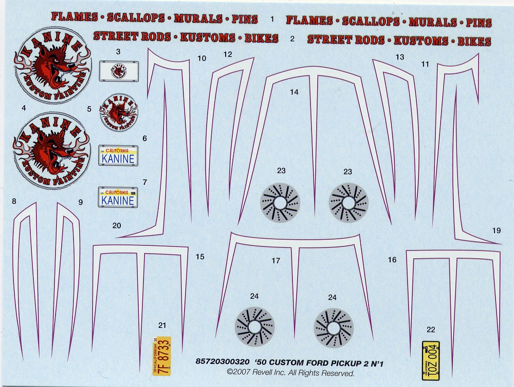 Photo: 1950 Ford F1 PickUp Decals | REVELL '50 Ford F-1 Pickup #85-7203 ...