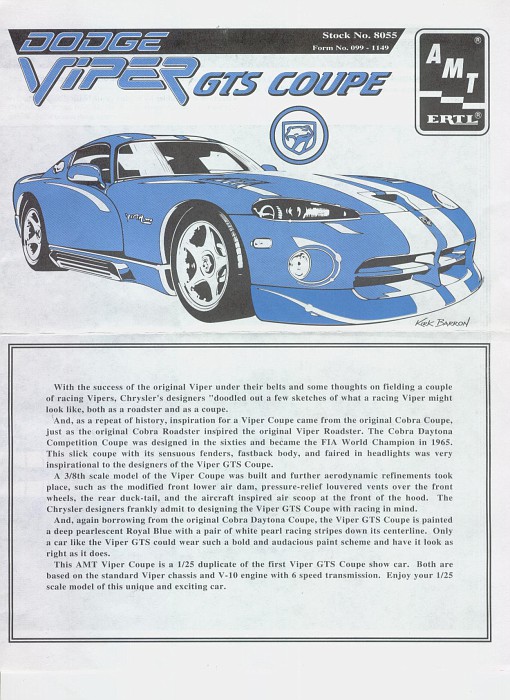 Photo: AMT #8055 Dodge Viper 012 | AMT #8055 Dodge Viper GTS Coupe ...