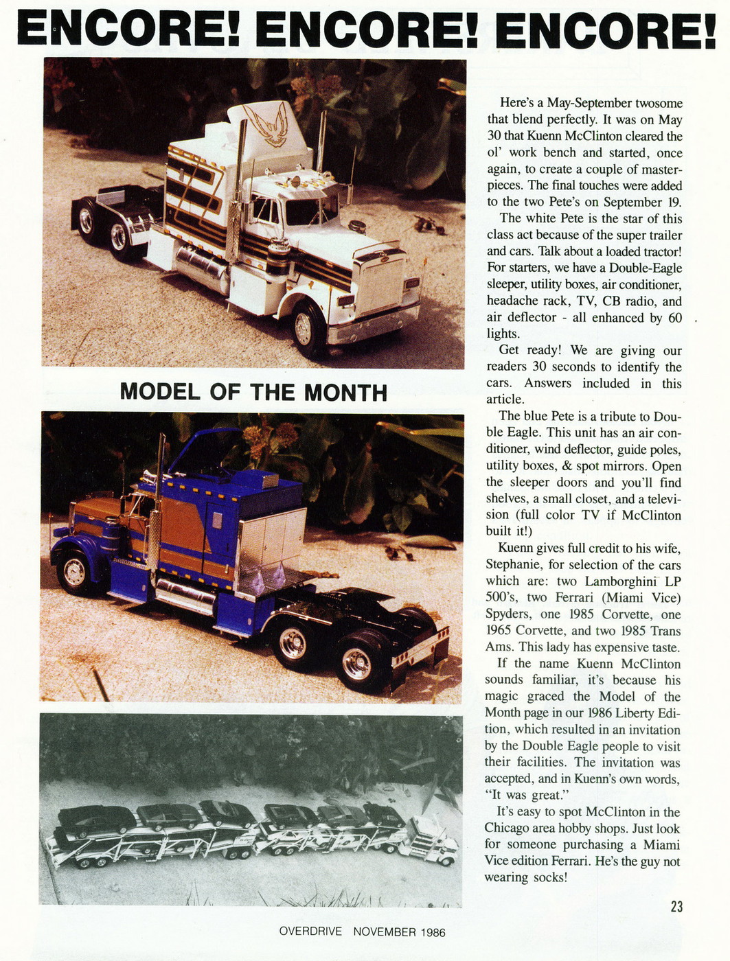 Photo: November 1986 Model of the Month | 11 Overdrive Magazine ...