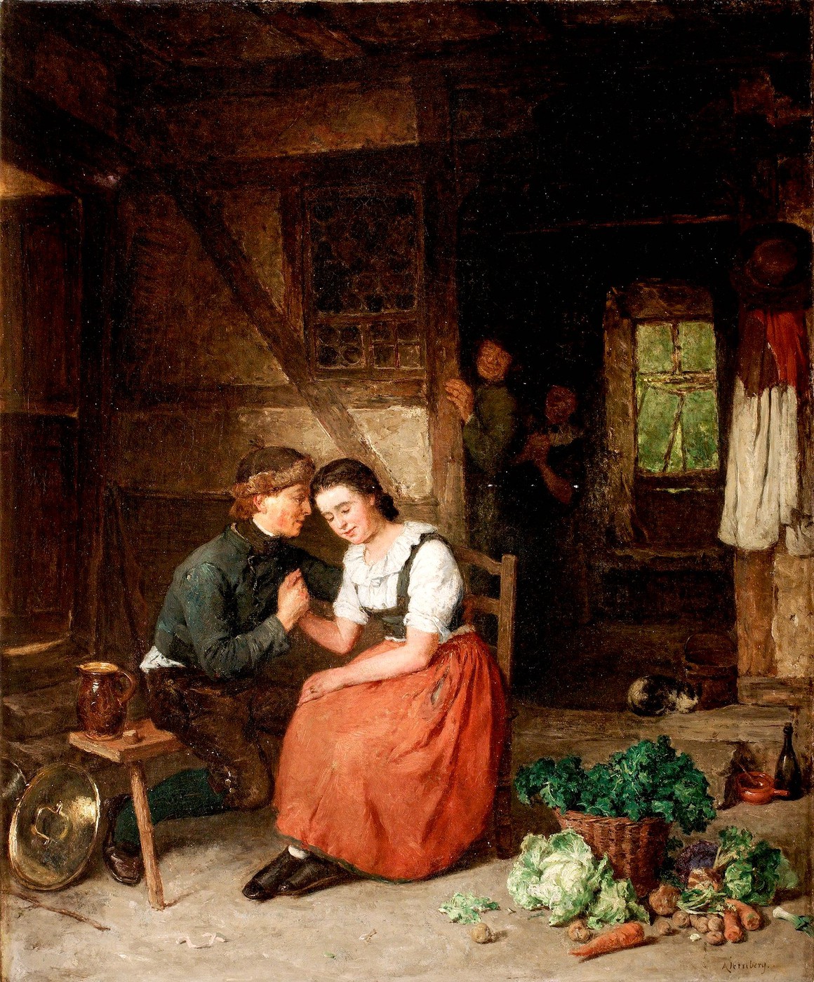 Photo: Rustic Peasant Interior with Courting Couple (undated) | August ...