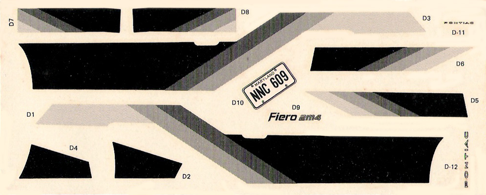 Photo: Decals | MPC Pontiac Fiero #1-0883 album | DRASTIC PLASTICS ...