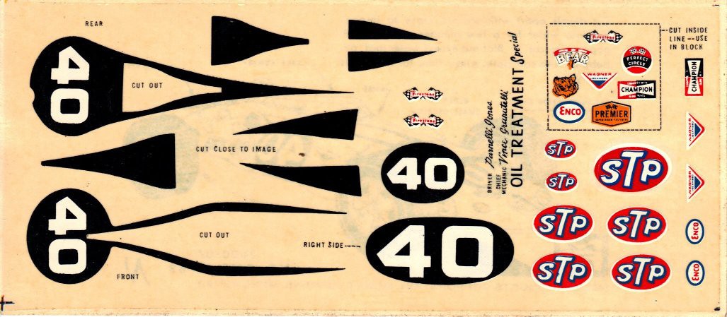 Photo: MPC 1967 Indy Turbine decal a | MPC Andy Granatelli's ...