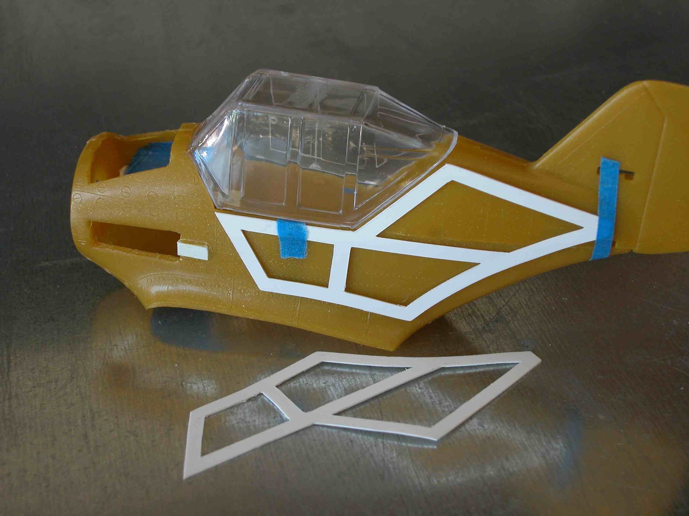 Photo: There it is fit in place. I think I made a masking tape template ...