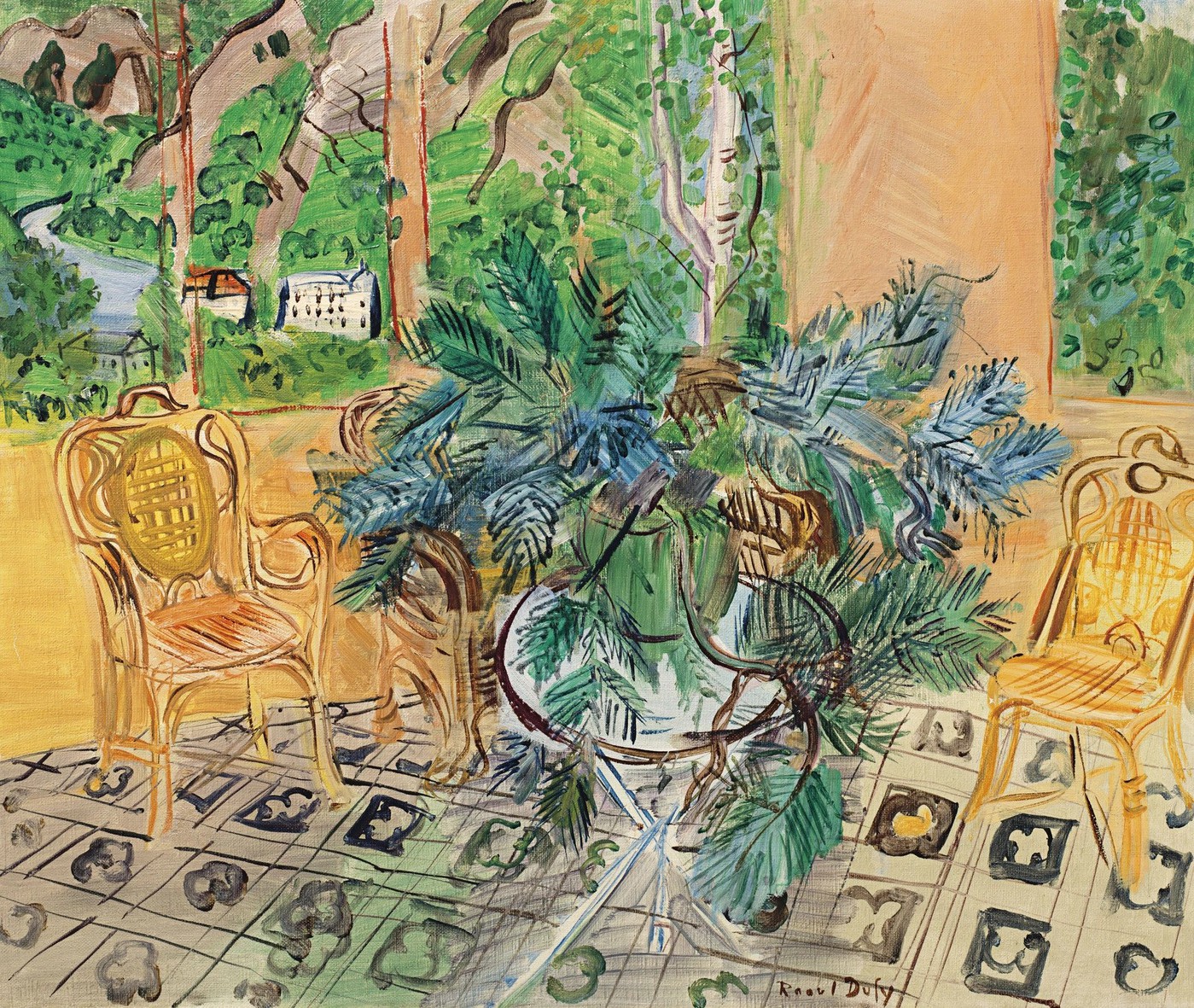 Photo: The Terrace at Vernet-Les-Bains (1943) | Raoul Dufy, 1940 - 1945 ...