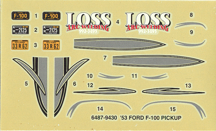 Photo: AMT 53 Ford F-100 Decal Sheet | AMT 1953 Ford F-100 Pickup album ...