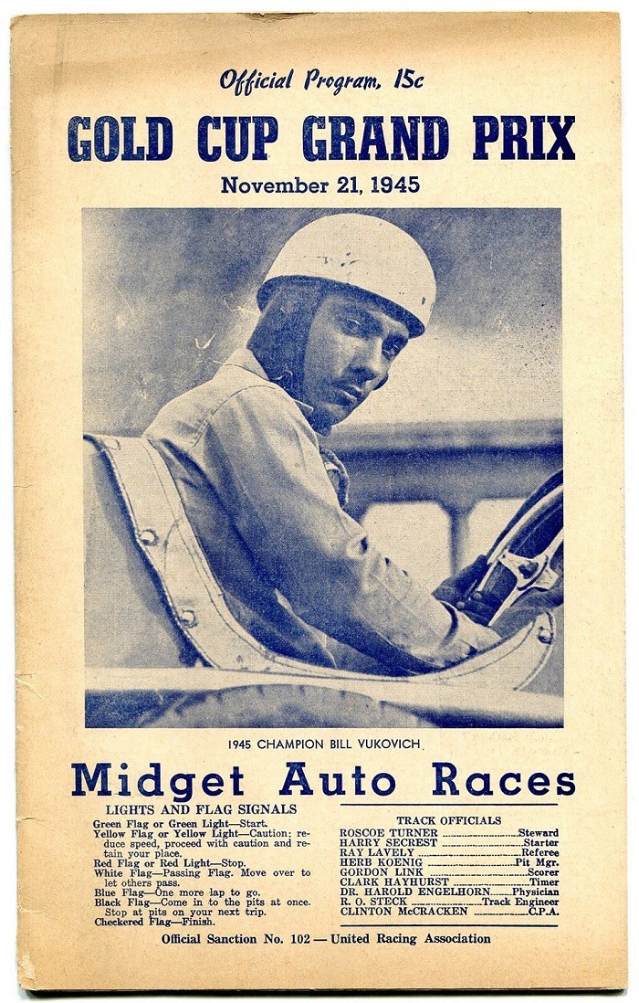 Photo: Balboa Stadium Auto Race Program November 21 1945 | 2 RACE CAR OWNERS,DRIVERS & CREW II ...