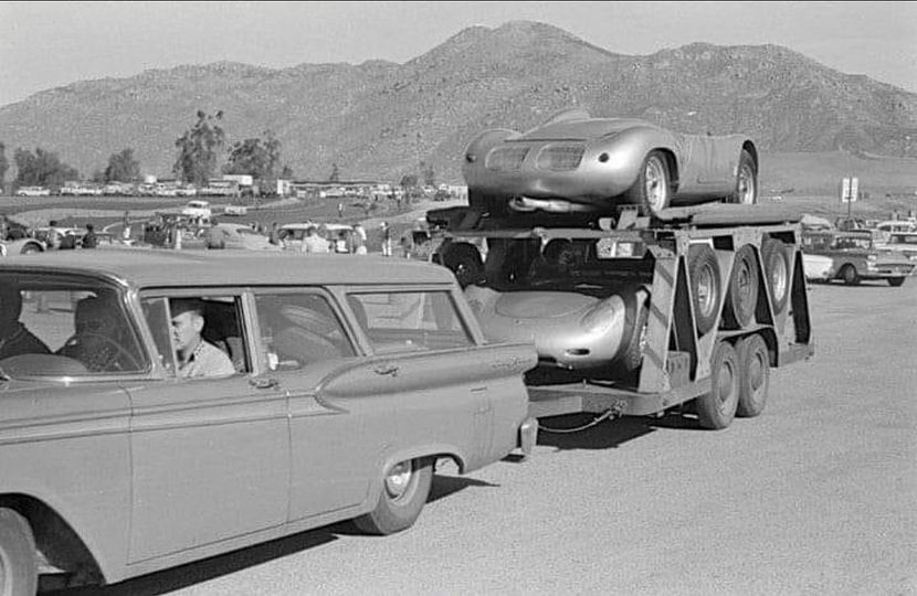 Photo: Roger Penske and Bob Holbert arrive at Riverside | RACE CAR ...